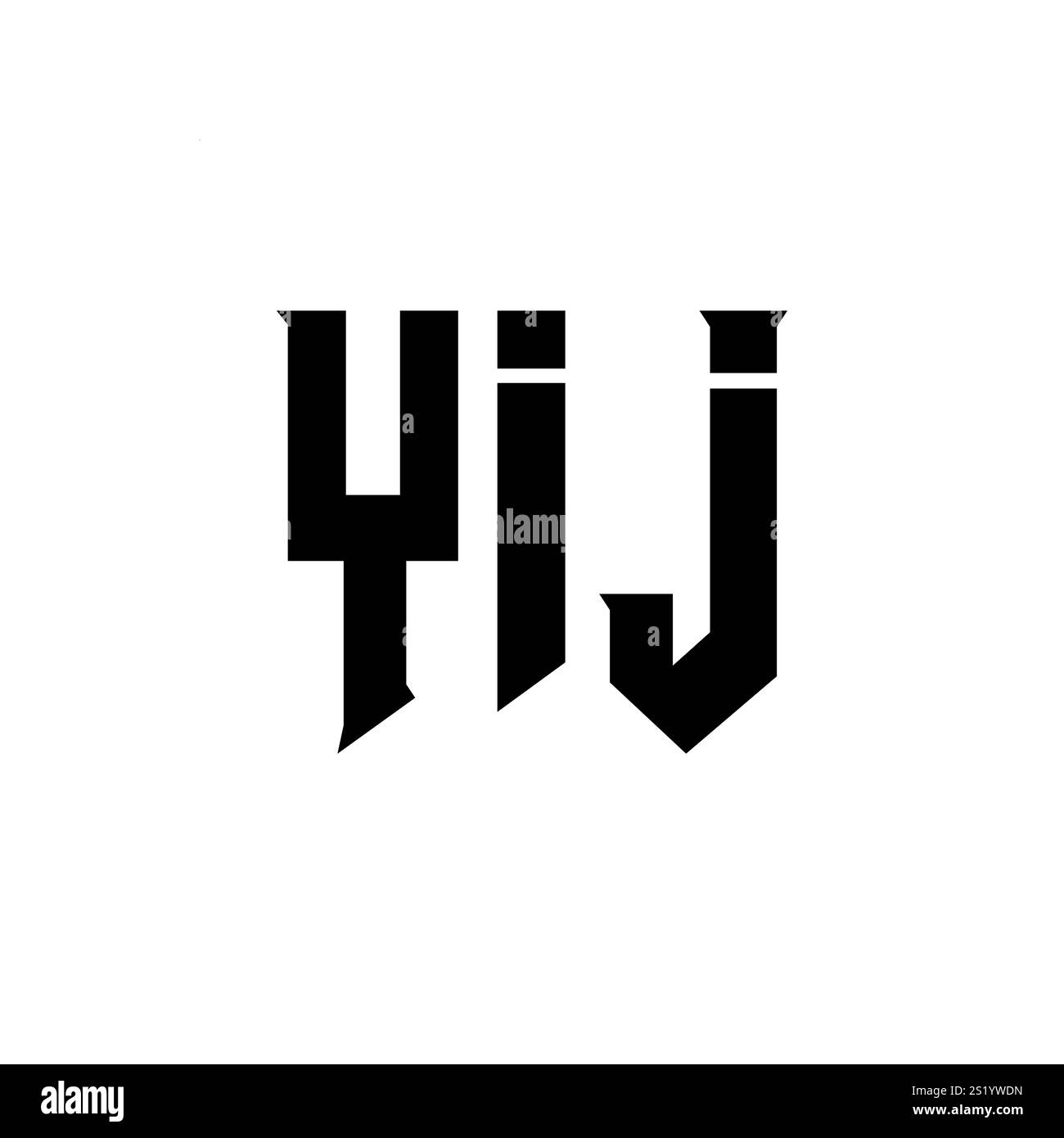 YIJ letter logo design for technology company. YIJ logo design black ...