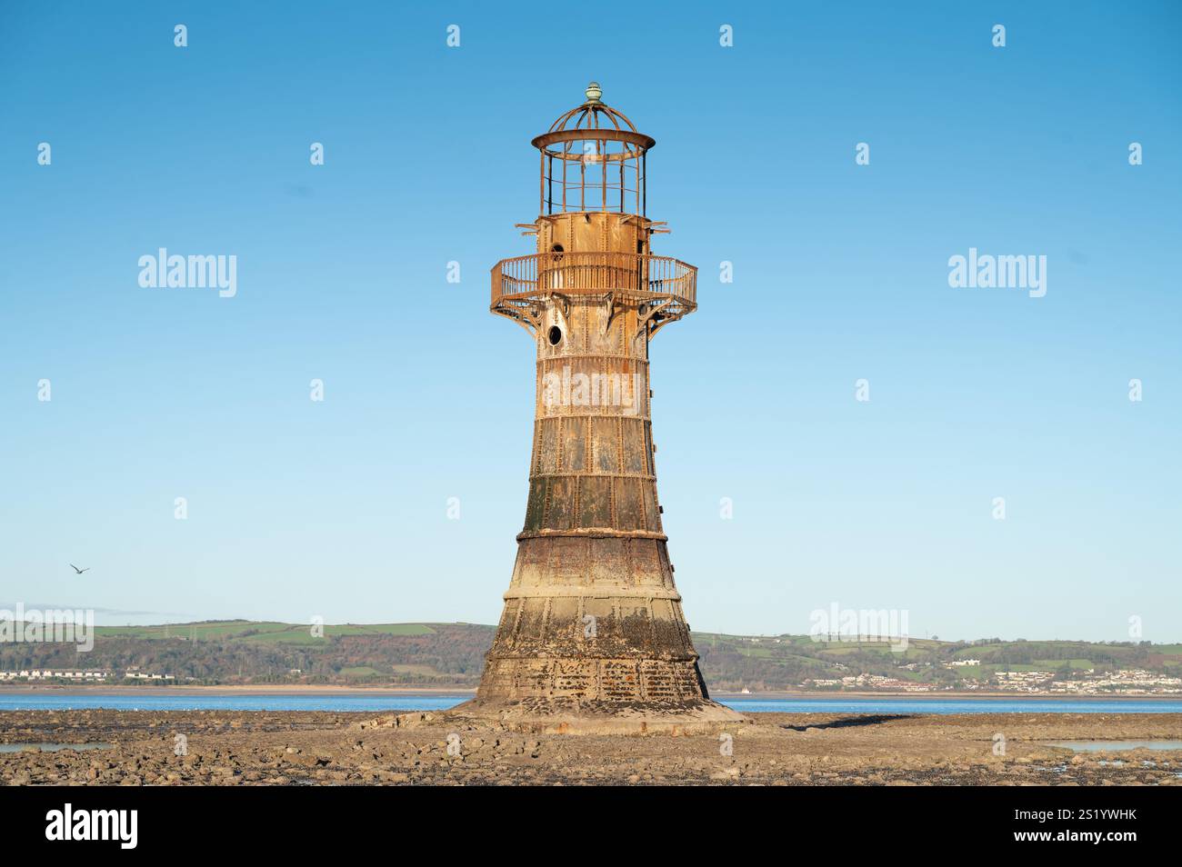 Whiteford cast iron lighthouse, Whiteford NNR, Gower, Wales, UK Stock ...
