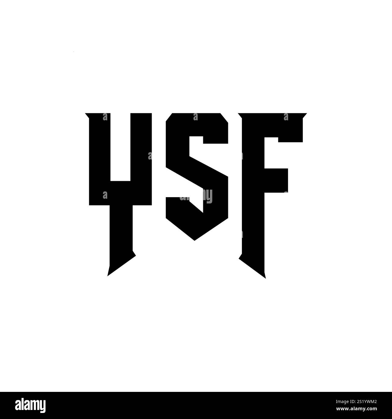 YSF letter logo design for technology company. YSF logo design black and white color combination ...