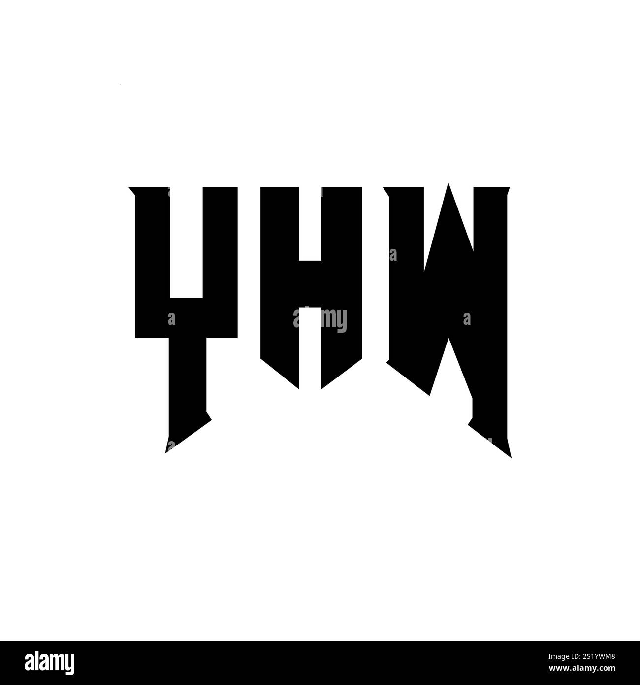 YHW letter logo design for technology company. YHW logo design black ...