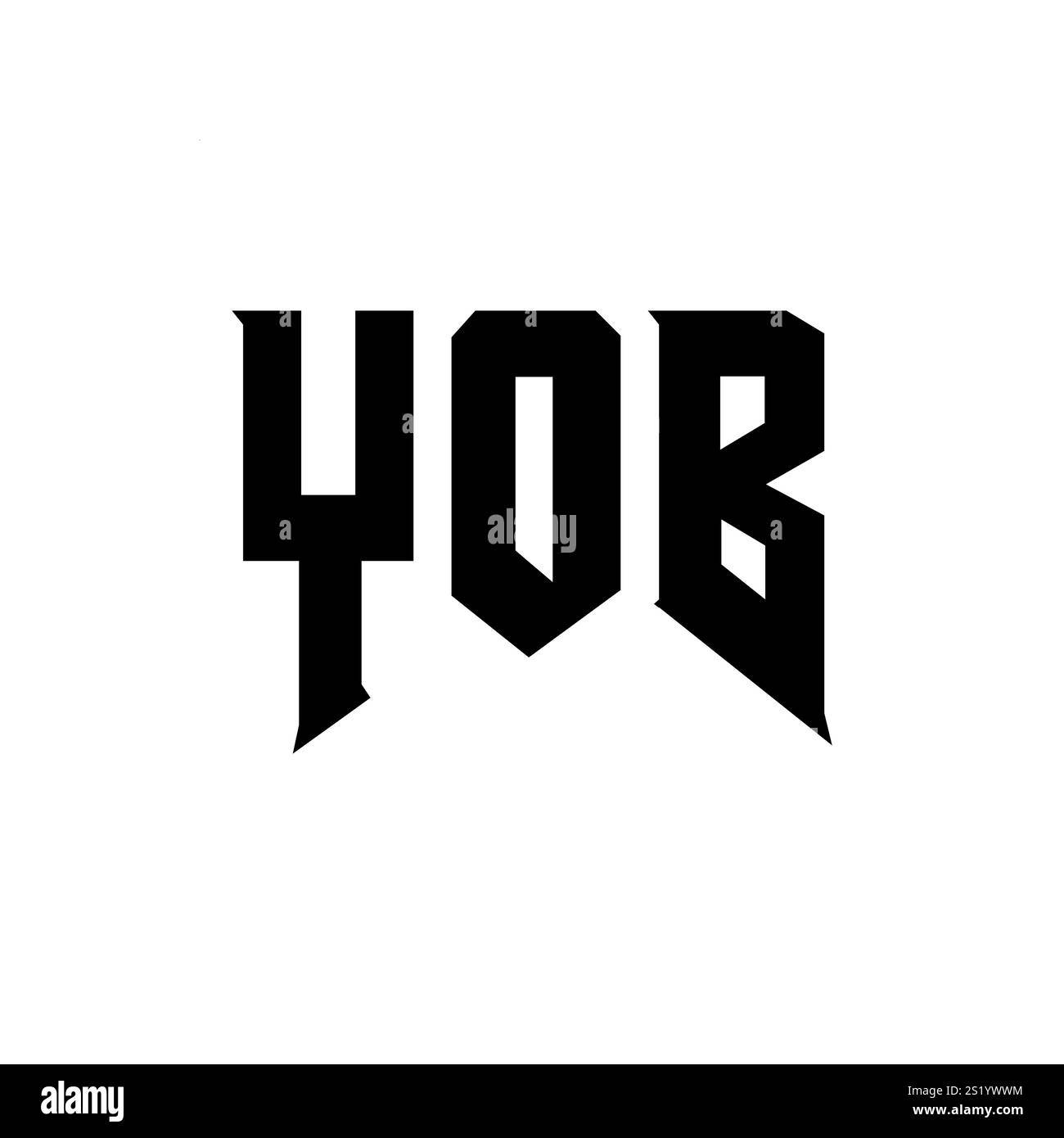 YOB letter logo design for technology company. YOB logo design black ...