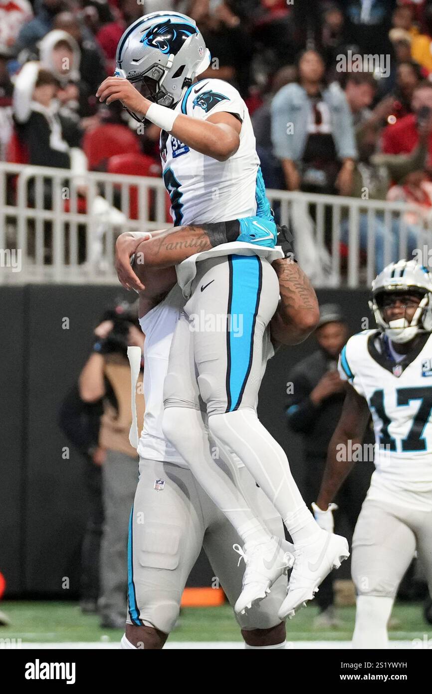 Carolina Panthers quarterback Bryce Young celebrates after scoring ...
