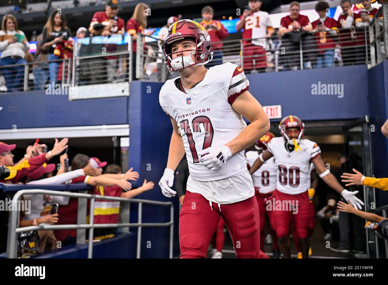 Washington Commanders wide receiver Luke McCaffrey takes the field ...