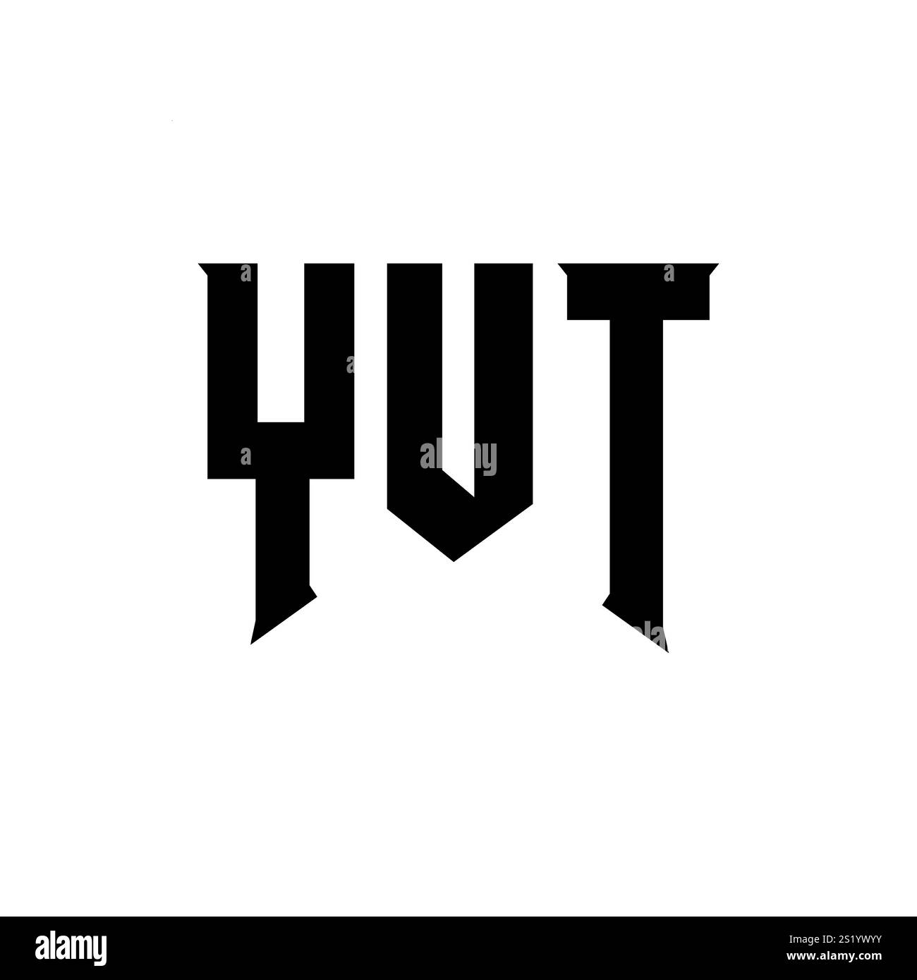 YUT letter logo design for technology company. YUT logo design black and white color combination ...
