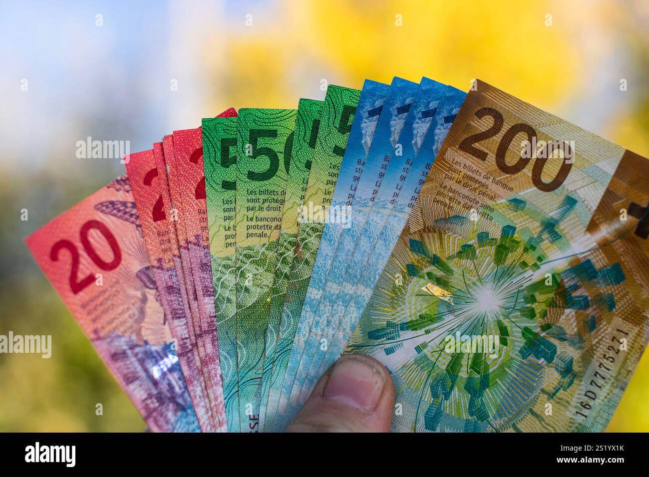 Swiss franc Currency Banknote. CHF Money Currency Stock Photo - Alamy