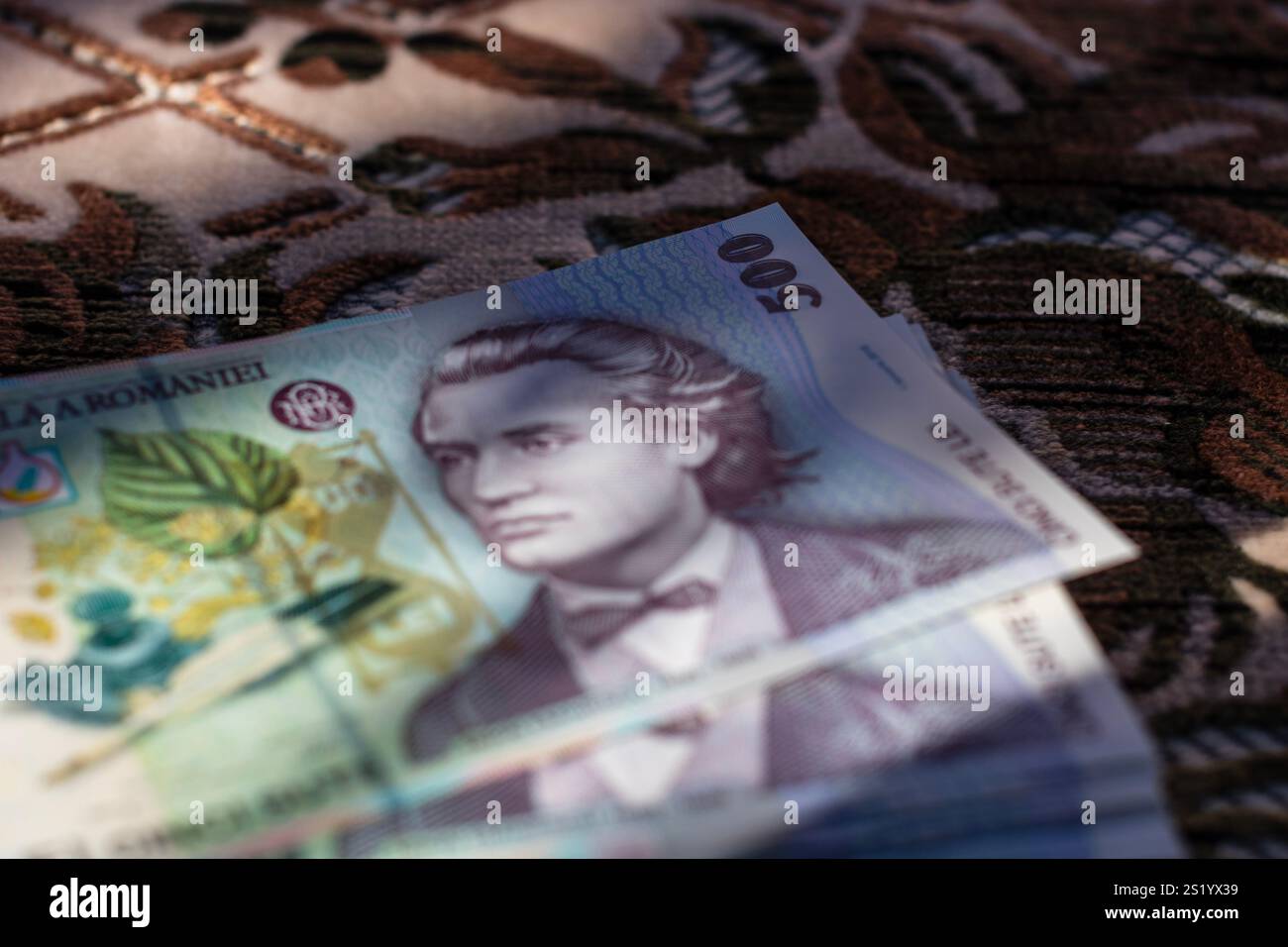 Romanian LEI Currency Banknote. RON Money Currency Stock Photo - Alamy