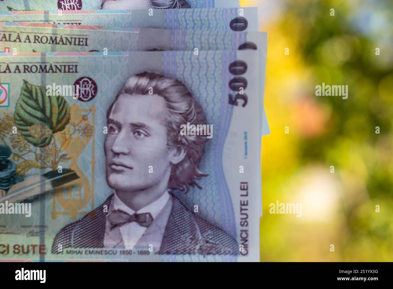 Romanian LEI Currency Banknote. RON Money Currency Stock Photo - Alamy