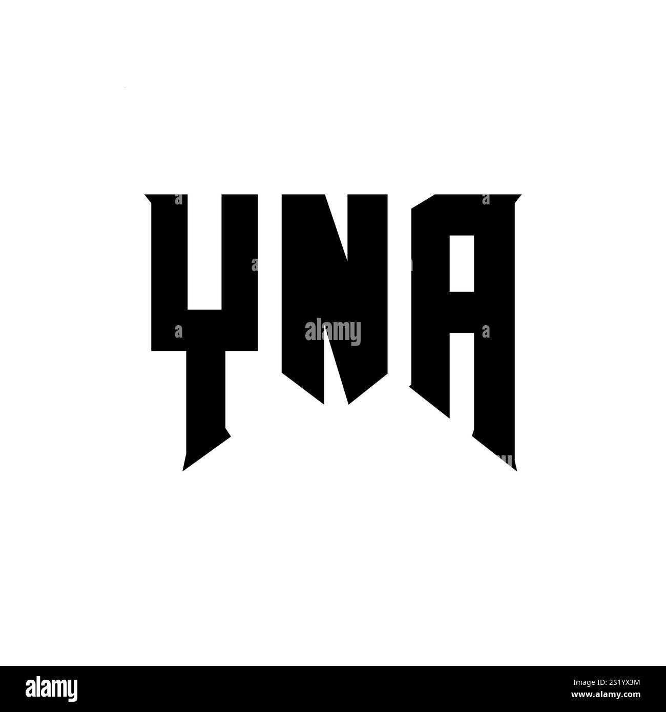 YNA letter logo design for technology company. YNA logo design black ...