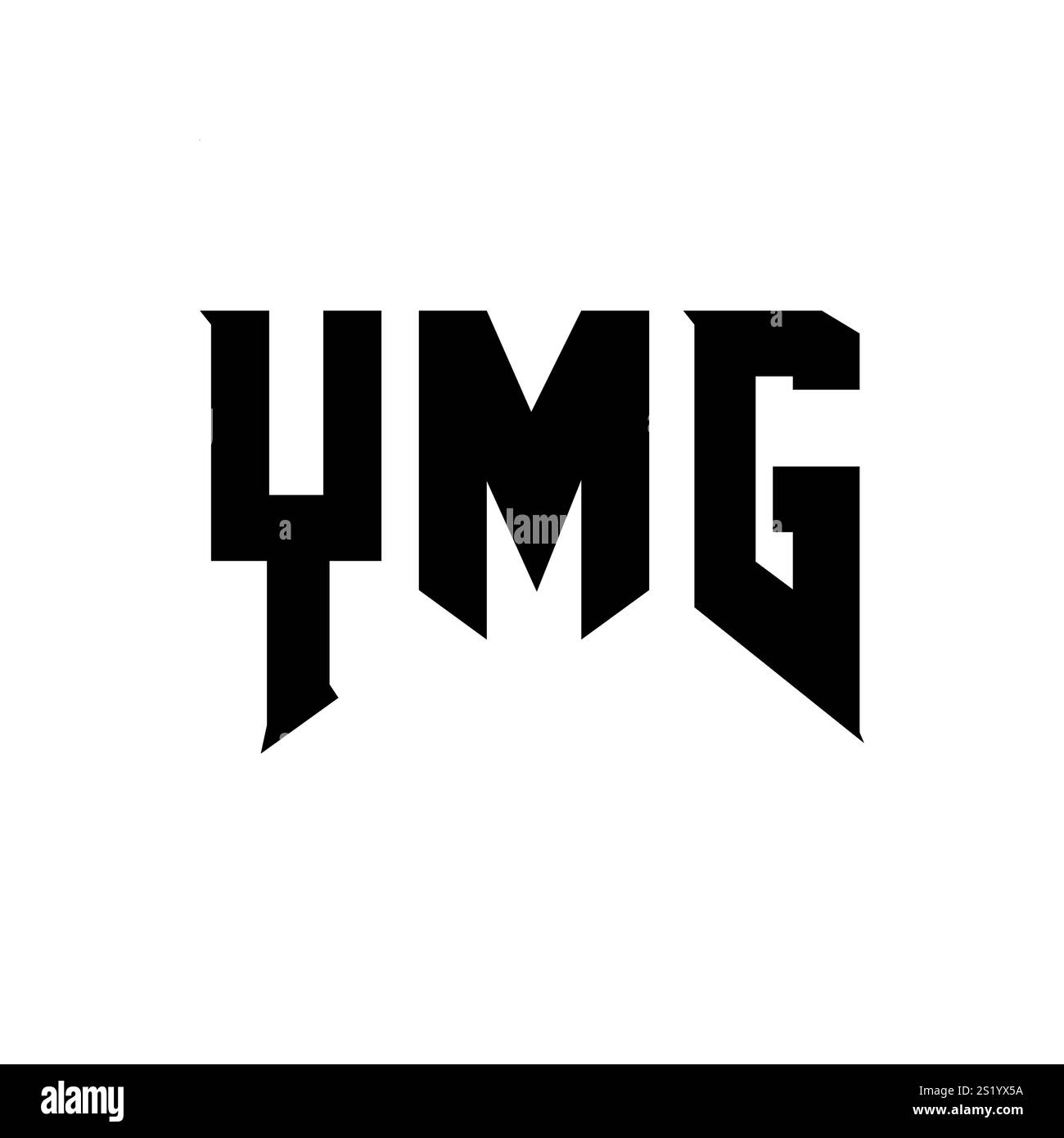 YMG letter logo design for technology company. YMG logo design black and white color combination ...