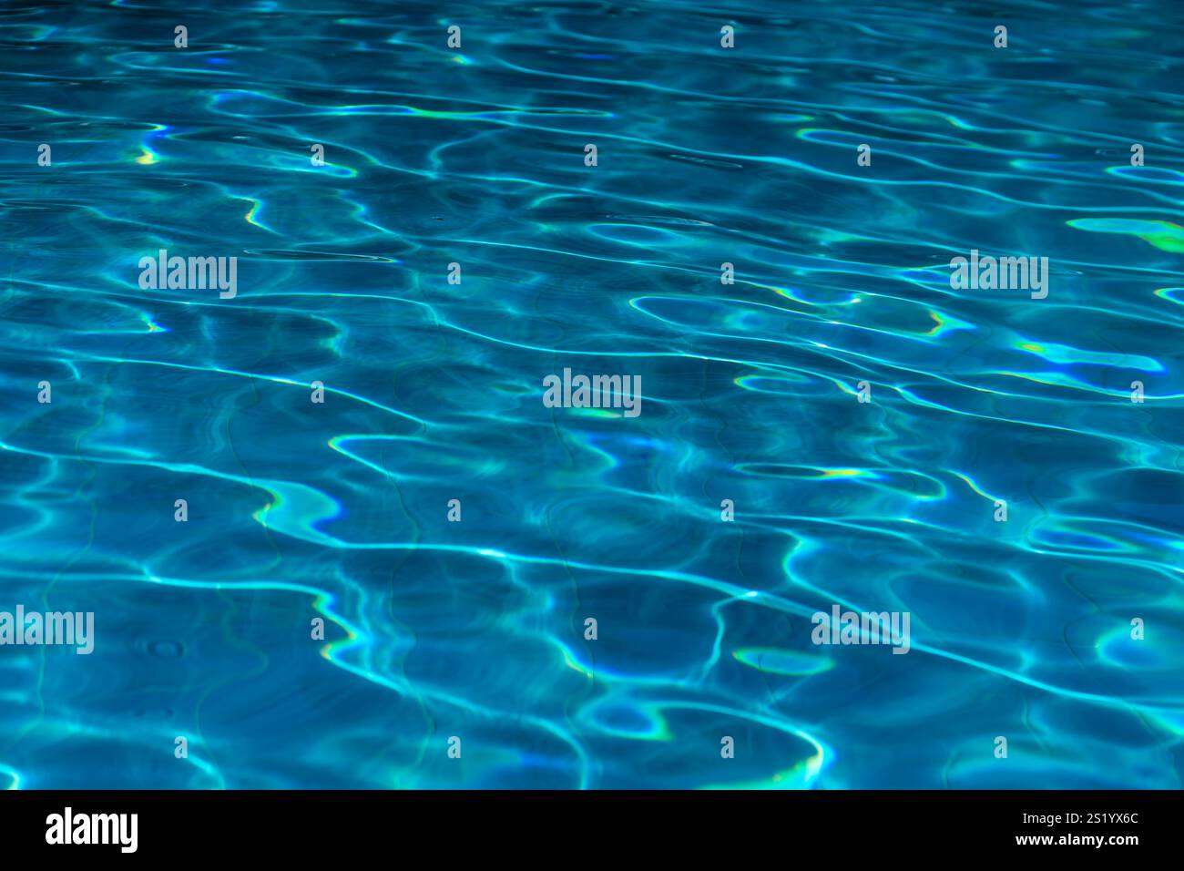 Blue swimming pool water surface and ripple wave background. Summer ...