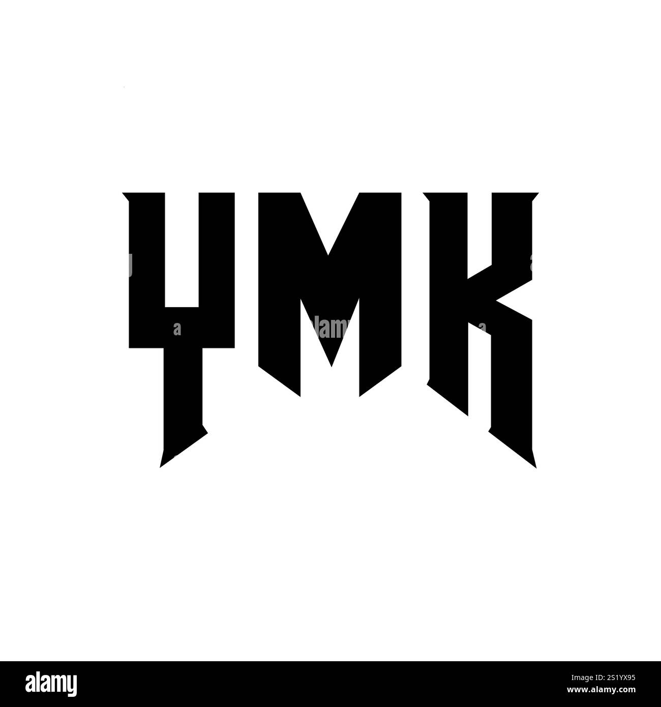 YMK letter logo design for technology company. YMK logo design black and white color combination ...