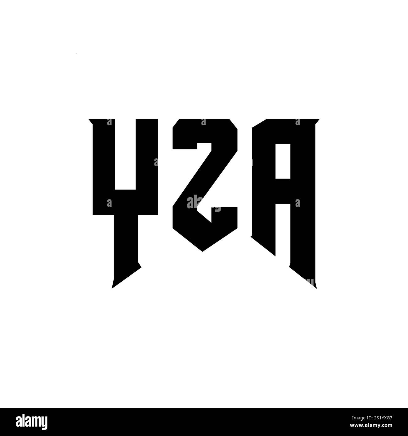 YZA letter logo design for technology company. YZA logo design black ...