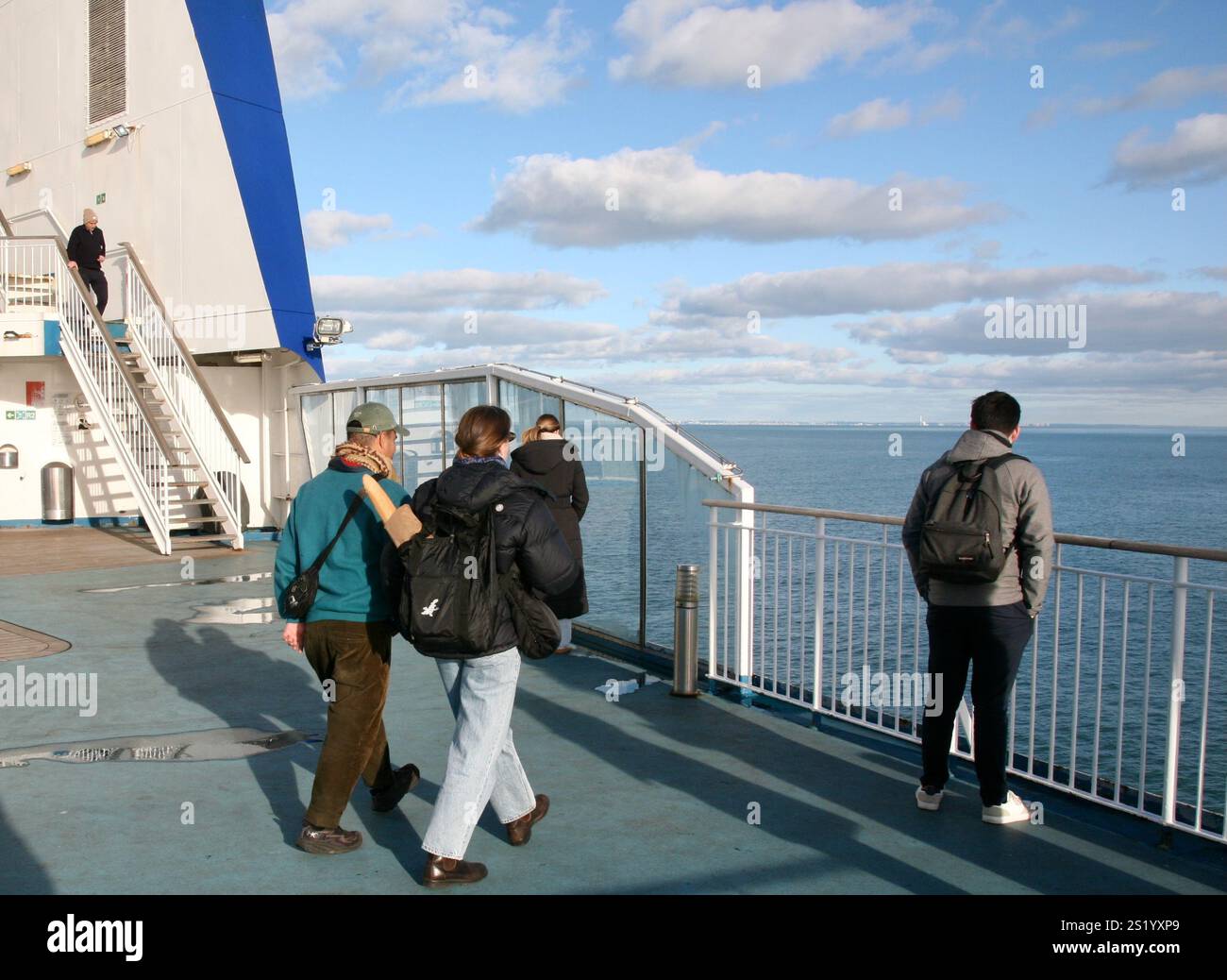 All aboard the Brittany Ferries cross channel ferry, as it heads across ...