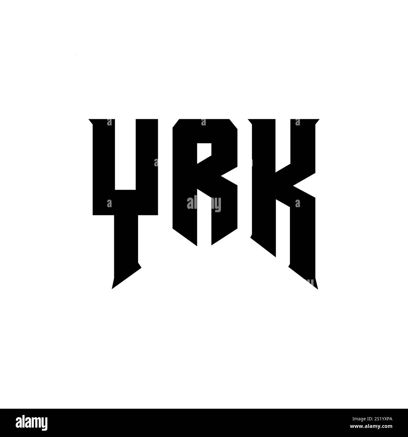 YRK letter logo design for technology company. YRK logo design black and white color combination ...