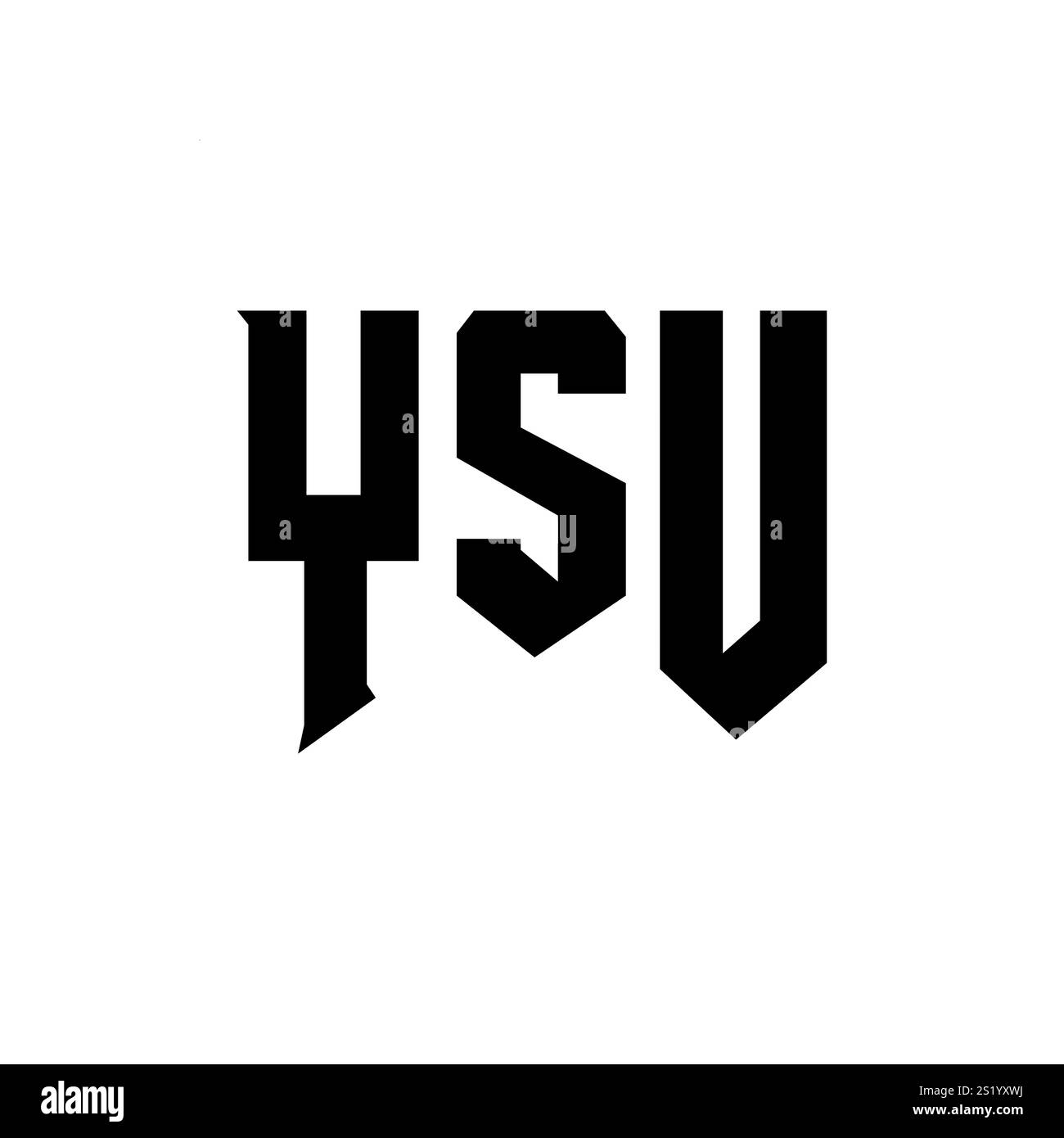 YSU letter logo design for technology company. YSU logo design black and white color combination ...
