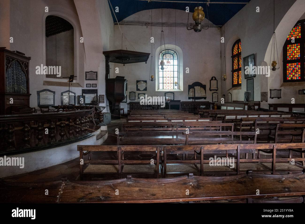 The interior of the Dutch Reform Church in Galle Fort, Sri Lanka Stock ...