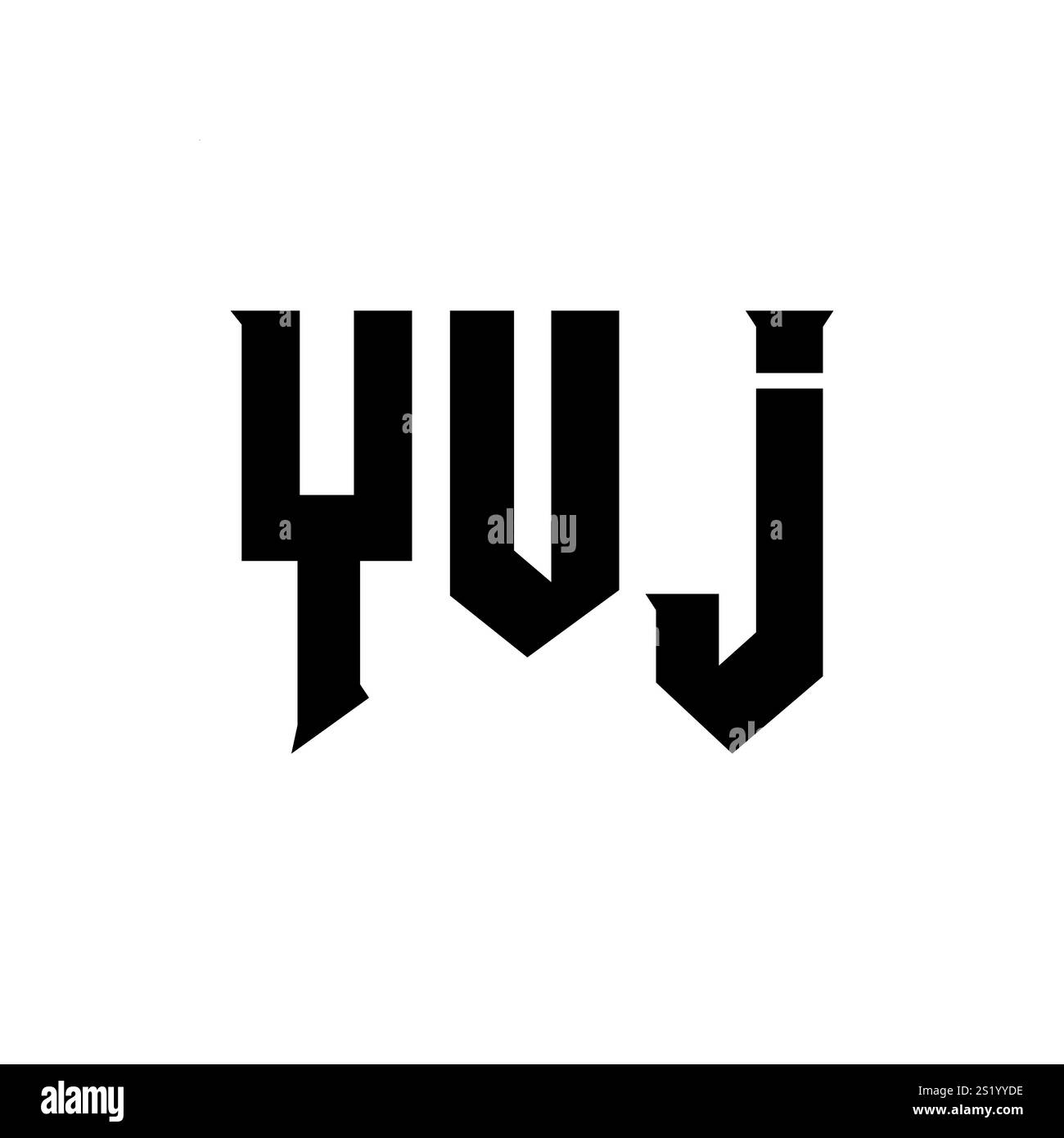 YUJ letter logo design for technology company. YUJ logo design black ...