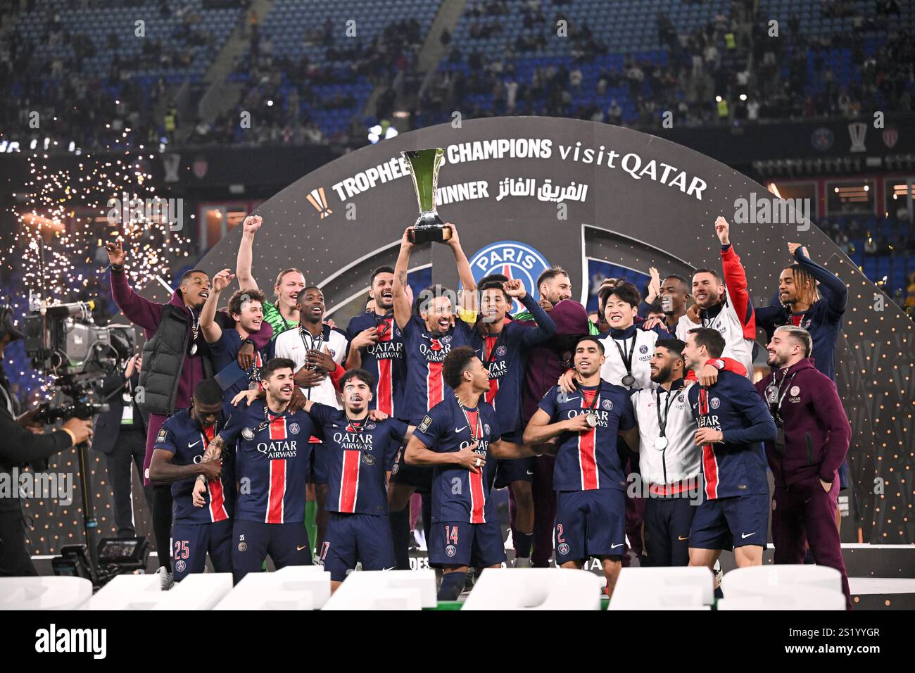 Equipe de football du PSG during the Trophee des Champions Final match between Paris and Monaco ...