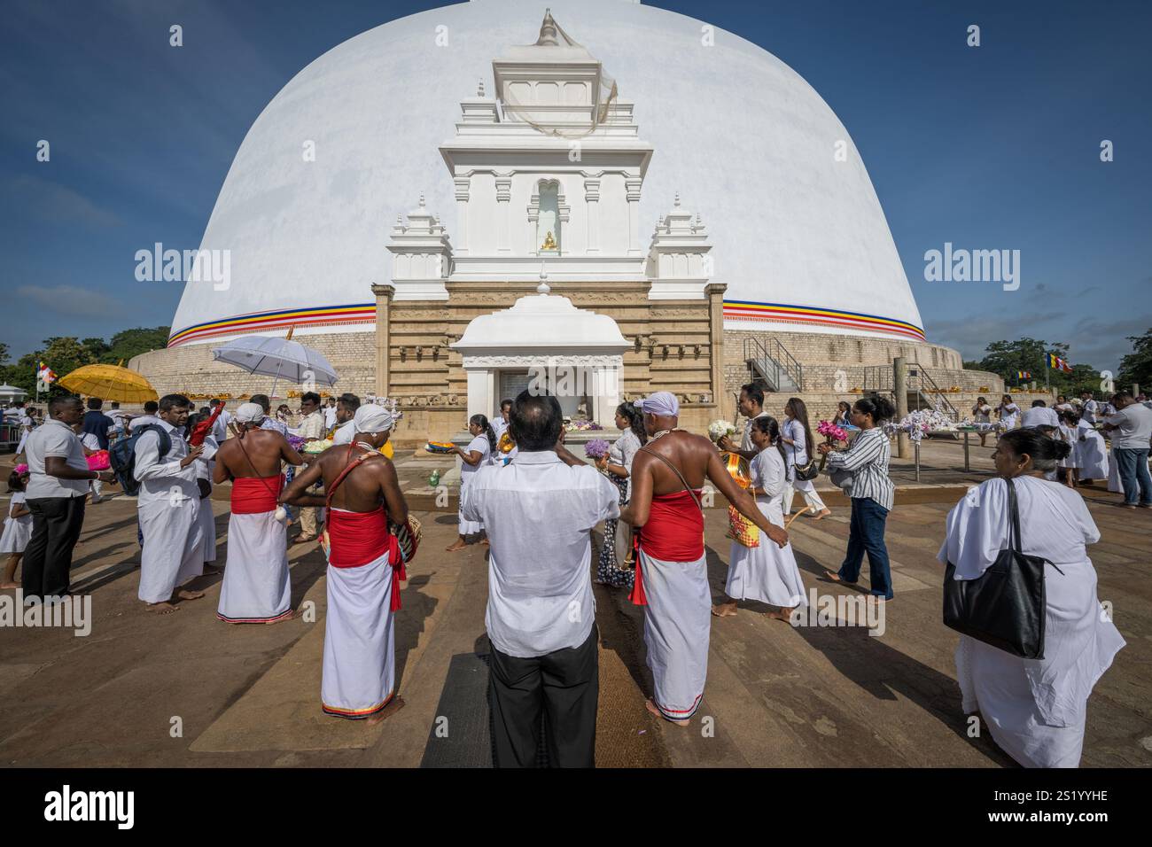 Anuradhapura, Sri Lanka - 12 August 2024: Ruwanweli Maha Seya stupa ...