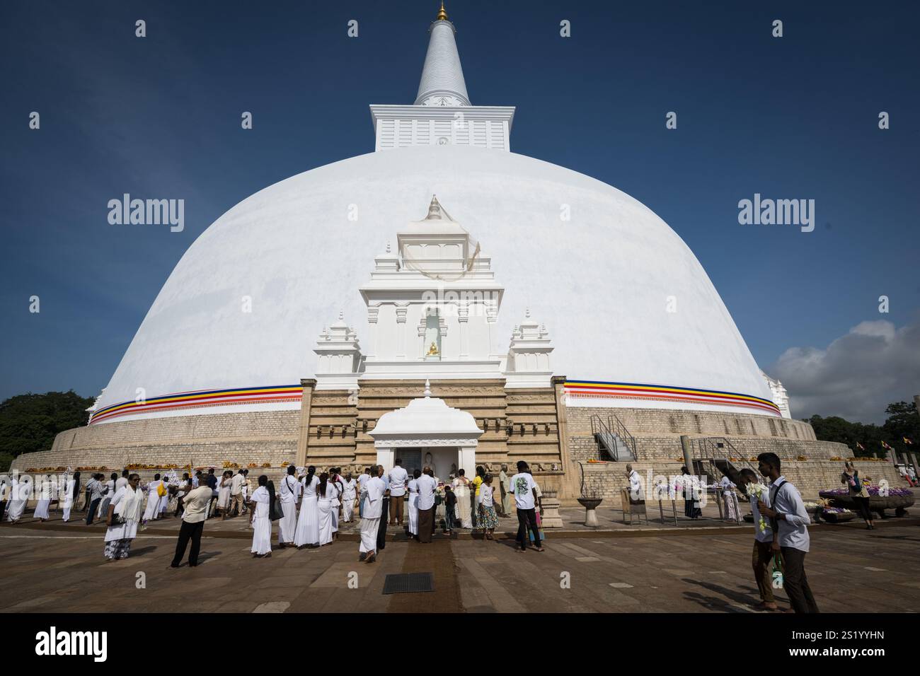 Anuradhapura, Sri Lanka - 12 August 2024: Ruwanweli Maha Seya stupa ...