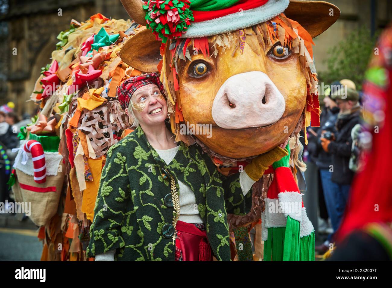 Manchester City Centre annual Christmas day parade through the street ...