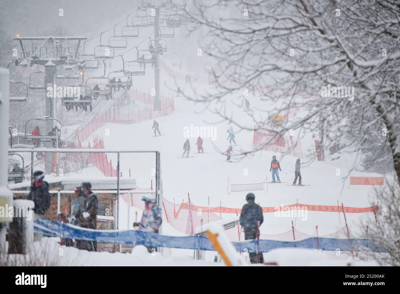 Winter scenes at Chamonix-Mont-Blanc ski resort in the French Alps ...