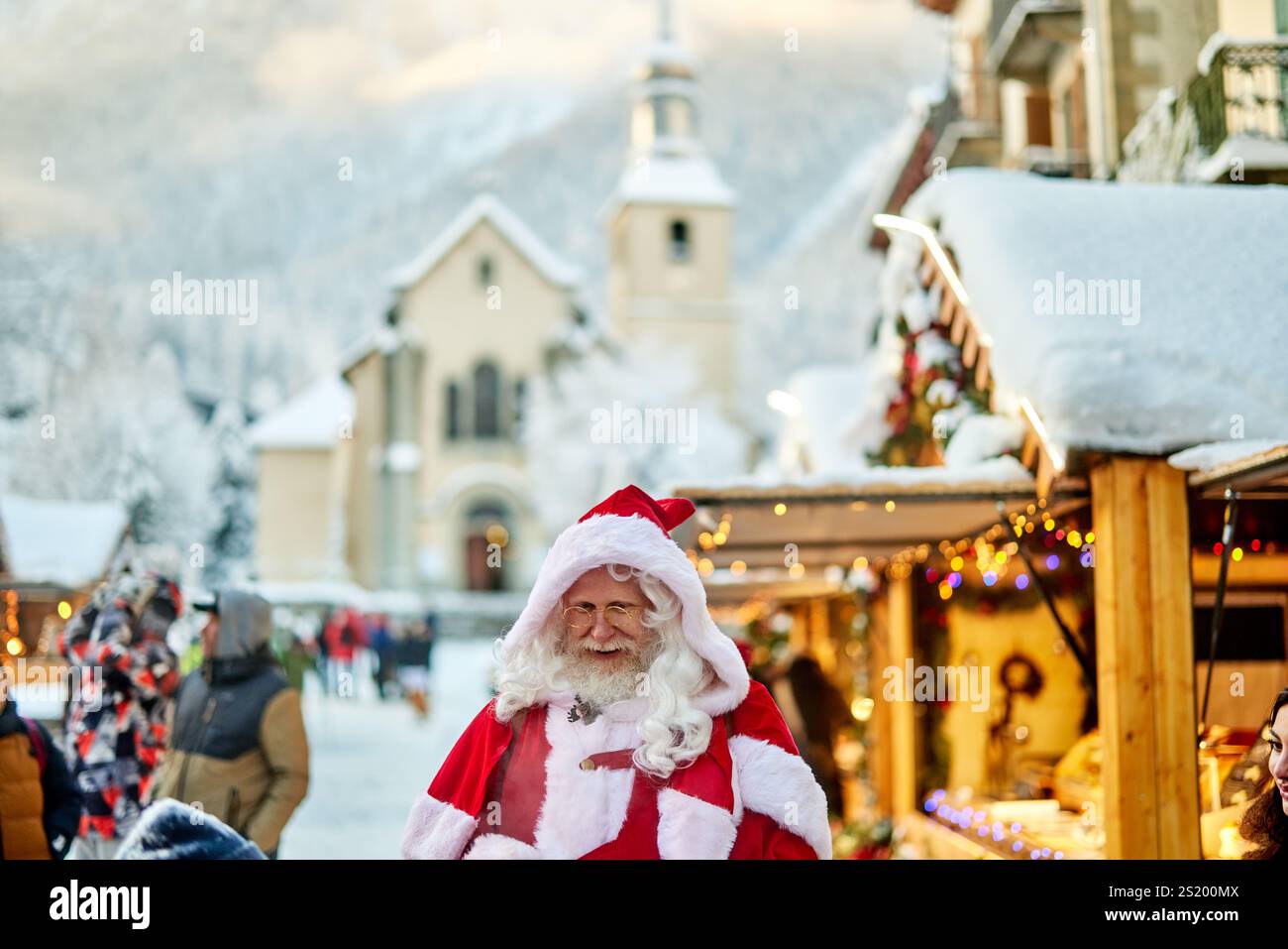 Winter scenes at Chamonix-Mont-Blanc ski resort in the French Alps ...