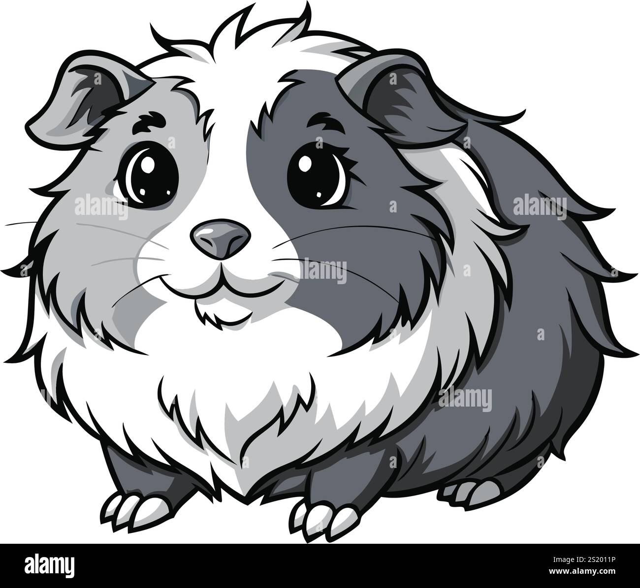 Fluffy guinea pig character vector art with charming details, perfect ...