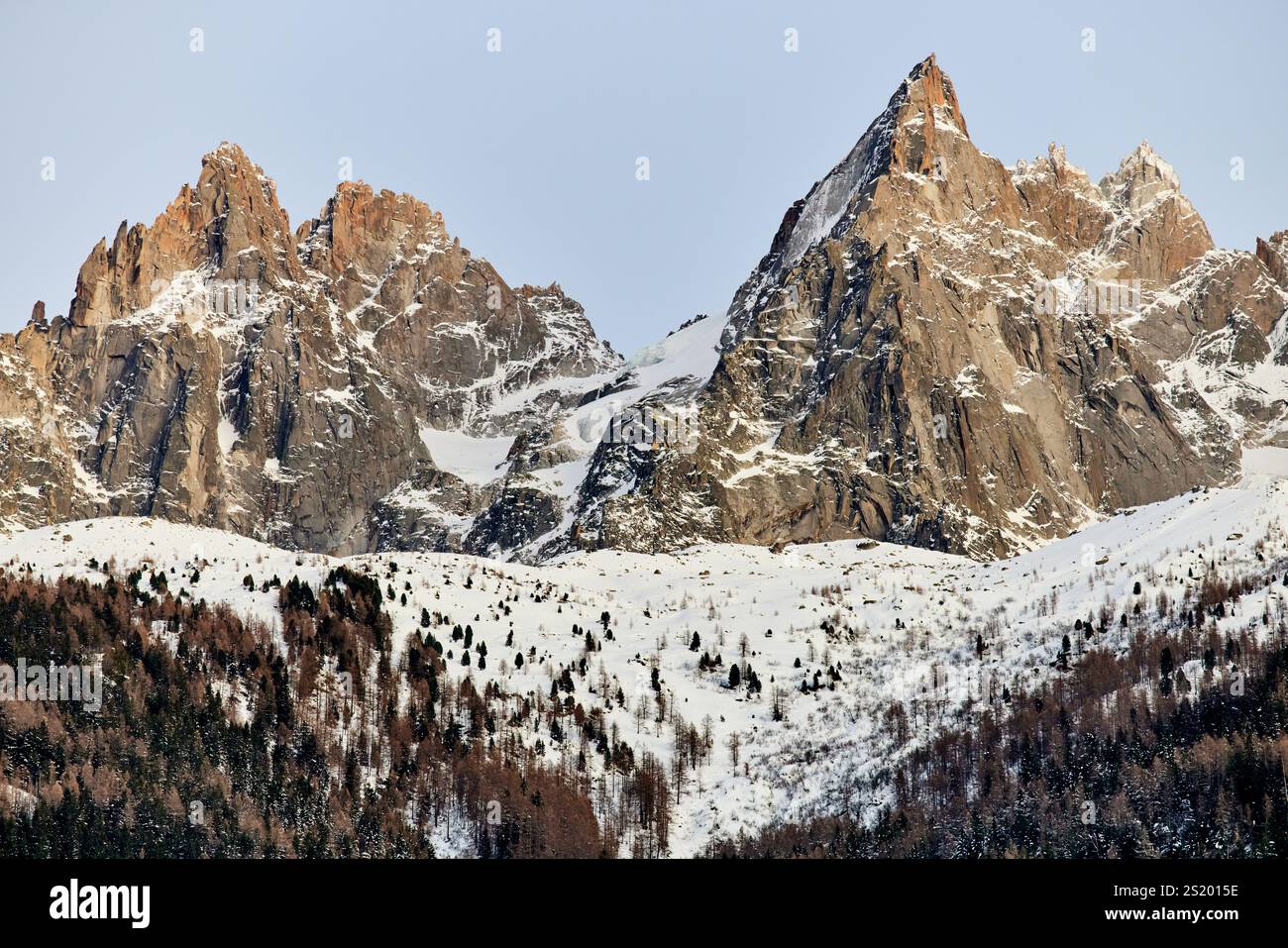 Winter scenes at Chamonix-Mont-Blanc ski resort in the French Alps, mountain range Stock Photo ...