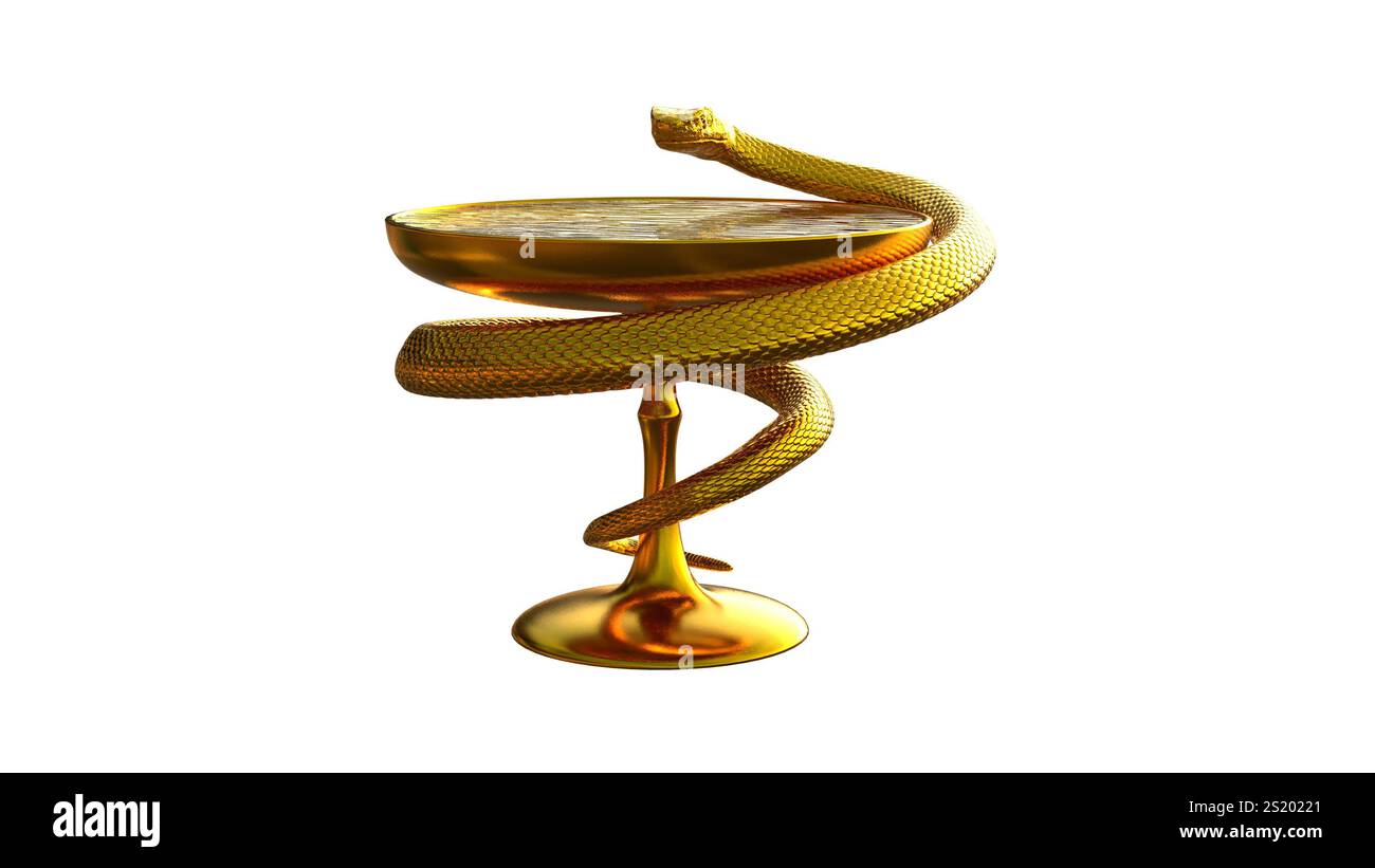 Symbol of medicine snake and bowl of Hygeia on white background Stock ...
