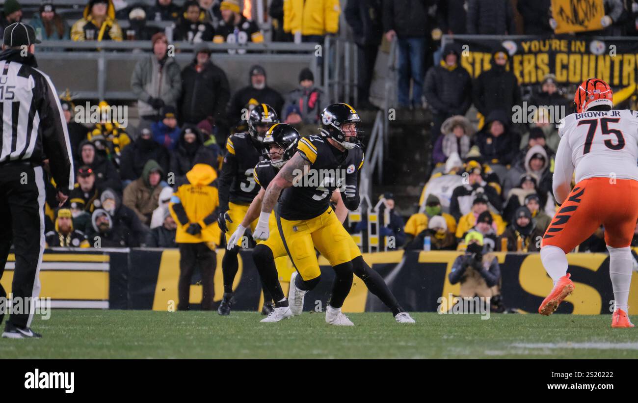 January 04, 2025: Nick Herbig #51 during the Steelers vs Bengals in ...