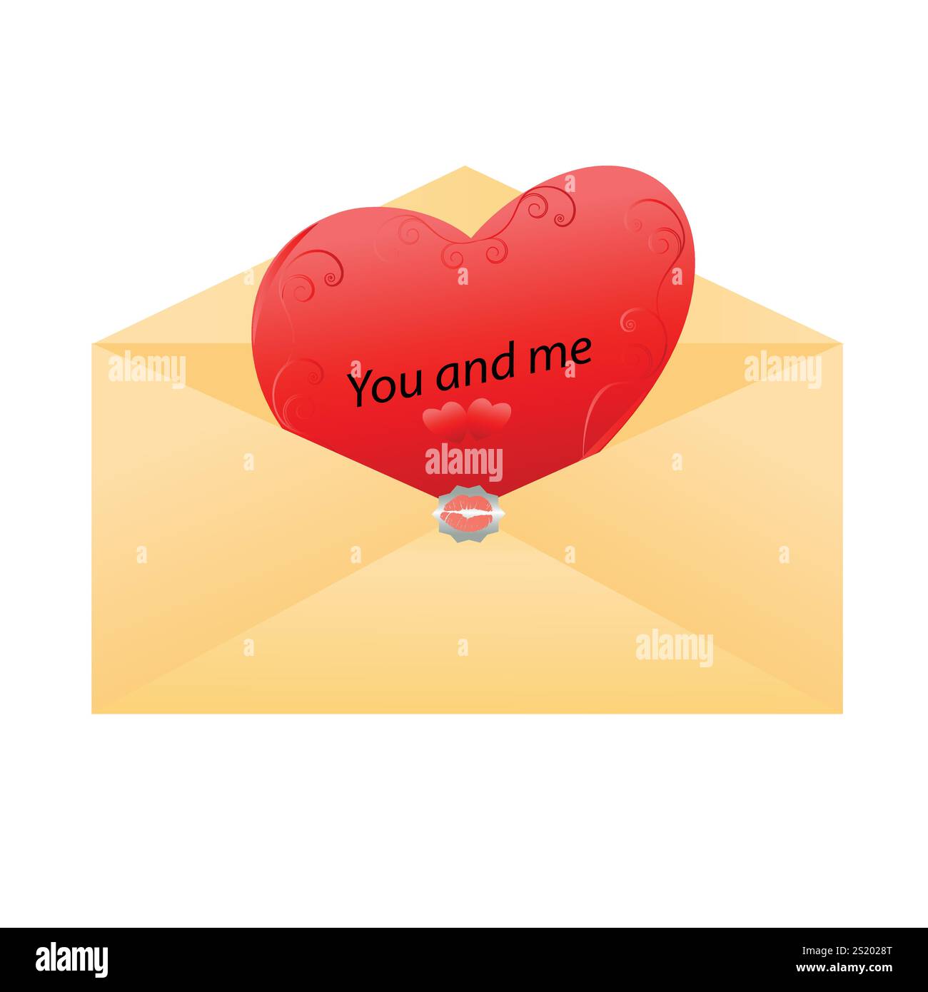 Envelope with love messages with heart inside Stock Vector Image & Art ...