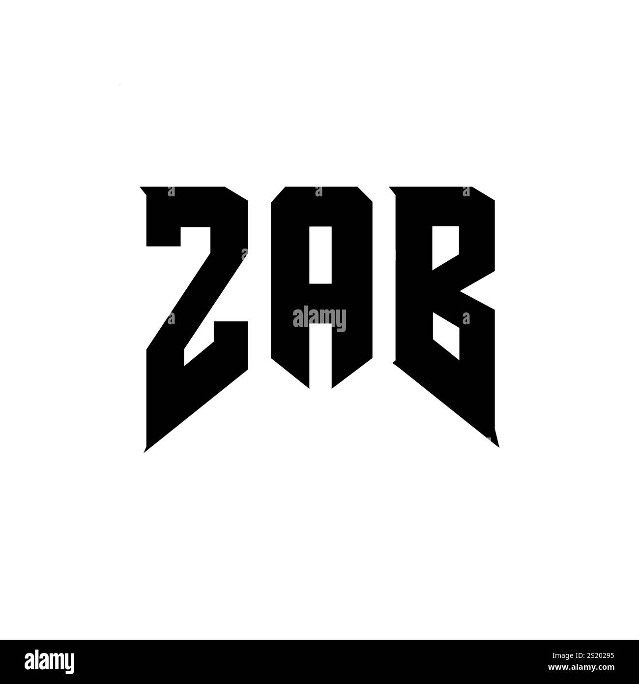 ZAB letter logo design for technology company. ZAB logo design black and white color combination ...