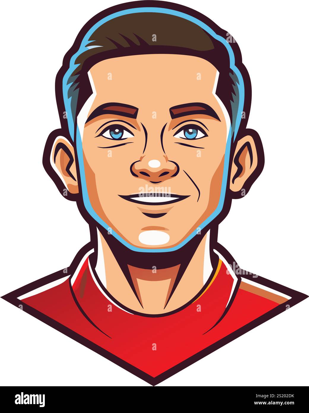 Bold and detailed vector illustration of a mans face in a dynamic style ...