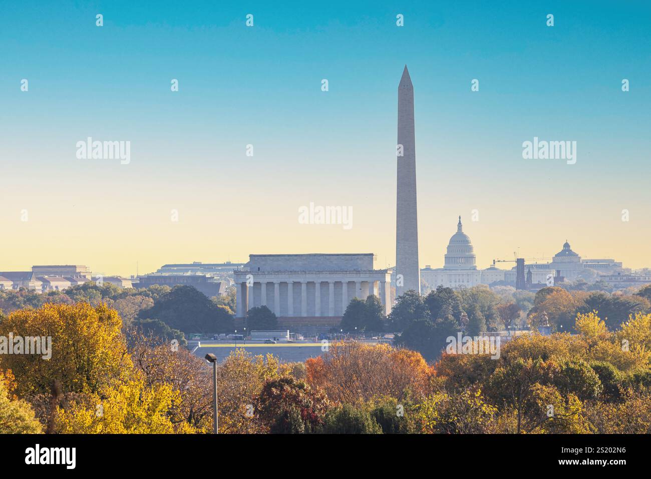 Cityscape panorama of Washington D.C. with United States Capitol ...