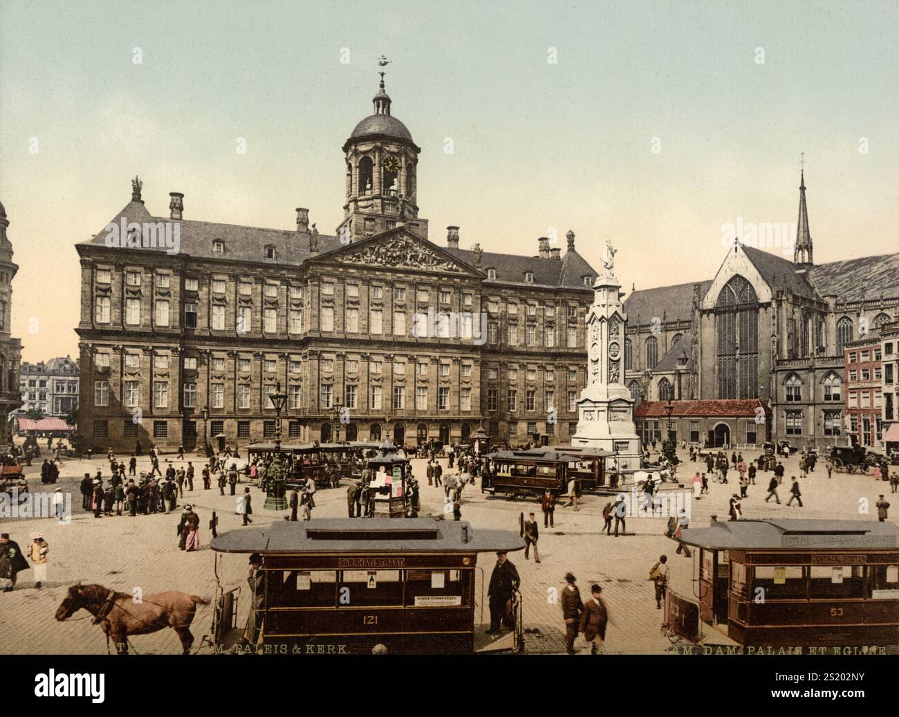 Amsterdam in Photochrome, circa 1900. The Royal Palace on Dam Square ...