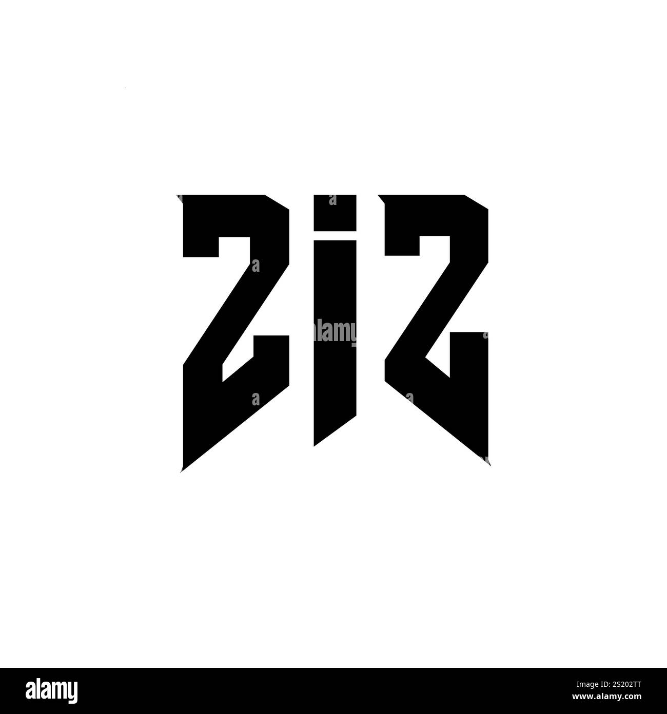 ZIZ letter logo design for technology company. ZIZ logo design black and white color combination ...