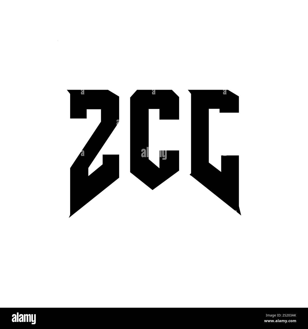 ZCC letter logo design for technology company. ZCC logo design black and white color combination ...