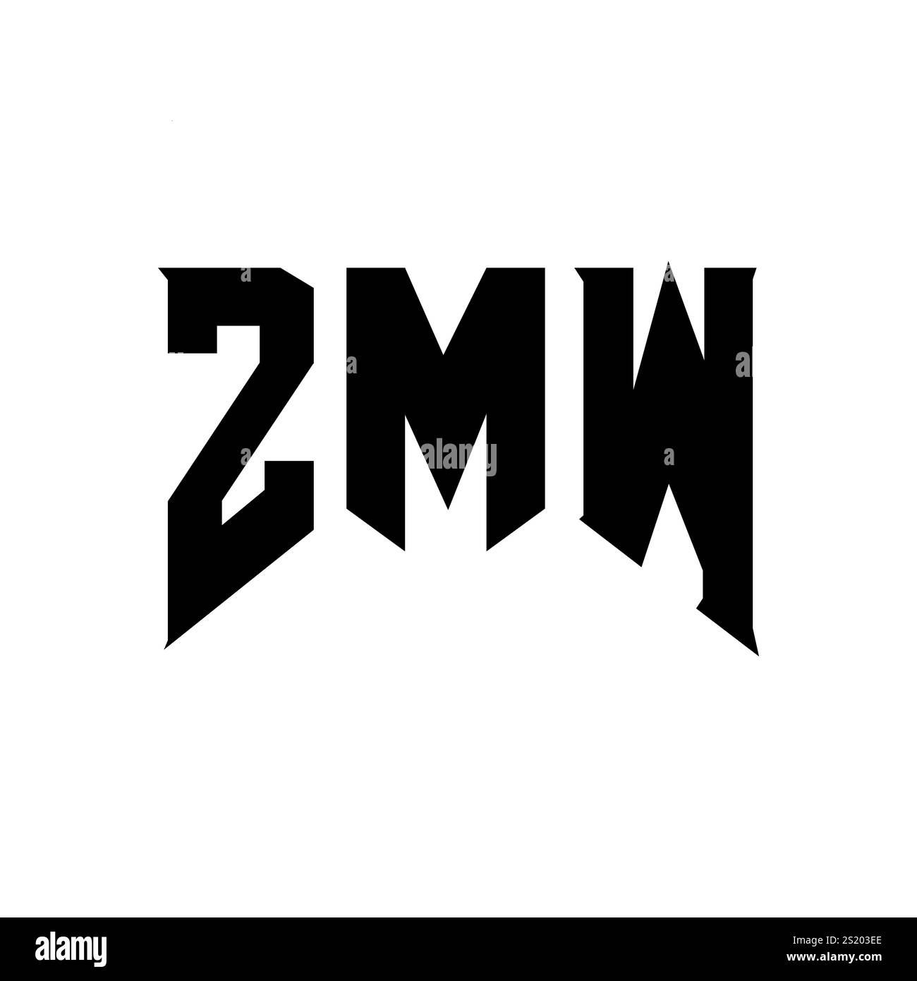 ZMW letter logo design for technology company. ZMW logo design black ...