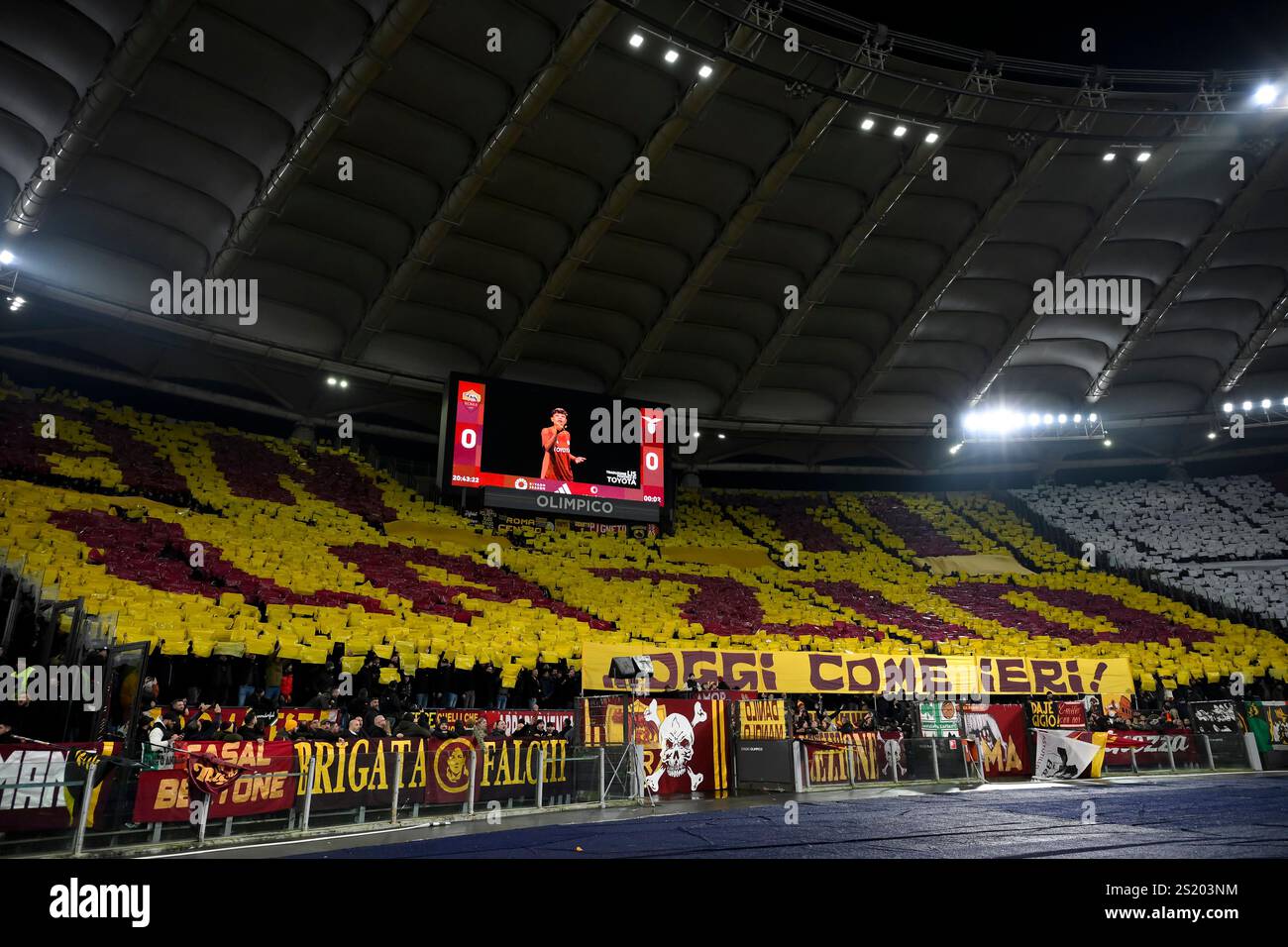 Rome, Italy. 05th Jan, 2025. Roma fans show a choreography during the ...