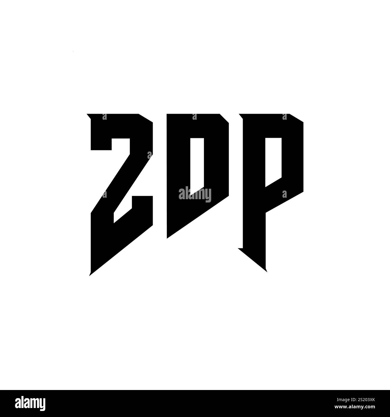 ZDP letter logo design for technology company. ZDP logo design black and white color combination ...
