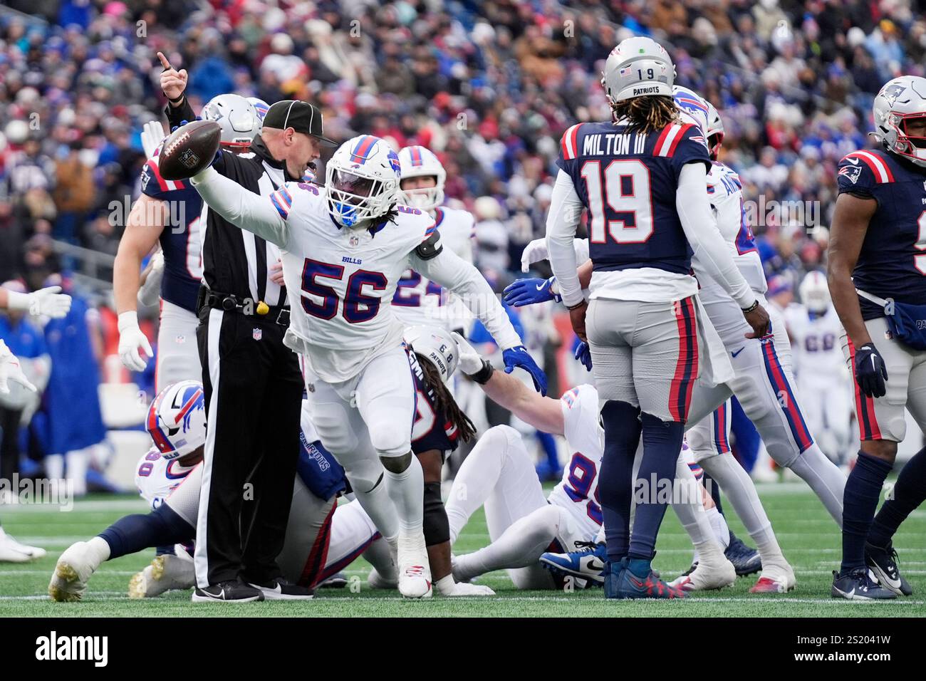 Buffalo Bills defensive end Javon Solomon (56) celebrates after a ...