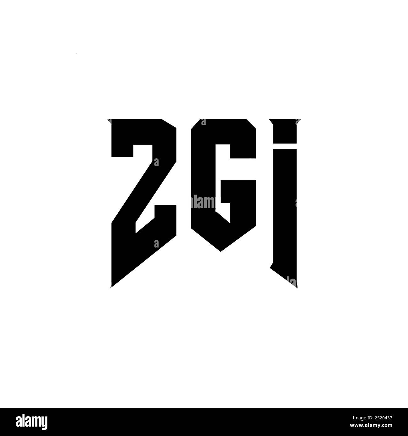 ZGI letter logo design for technology company. ZGI logo design black ...