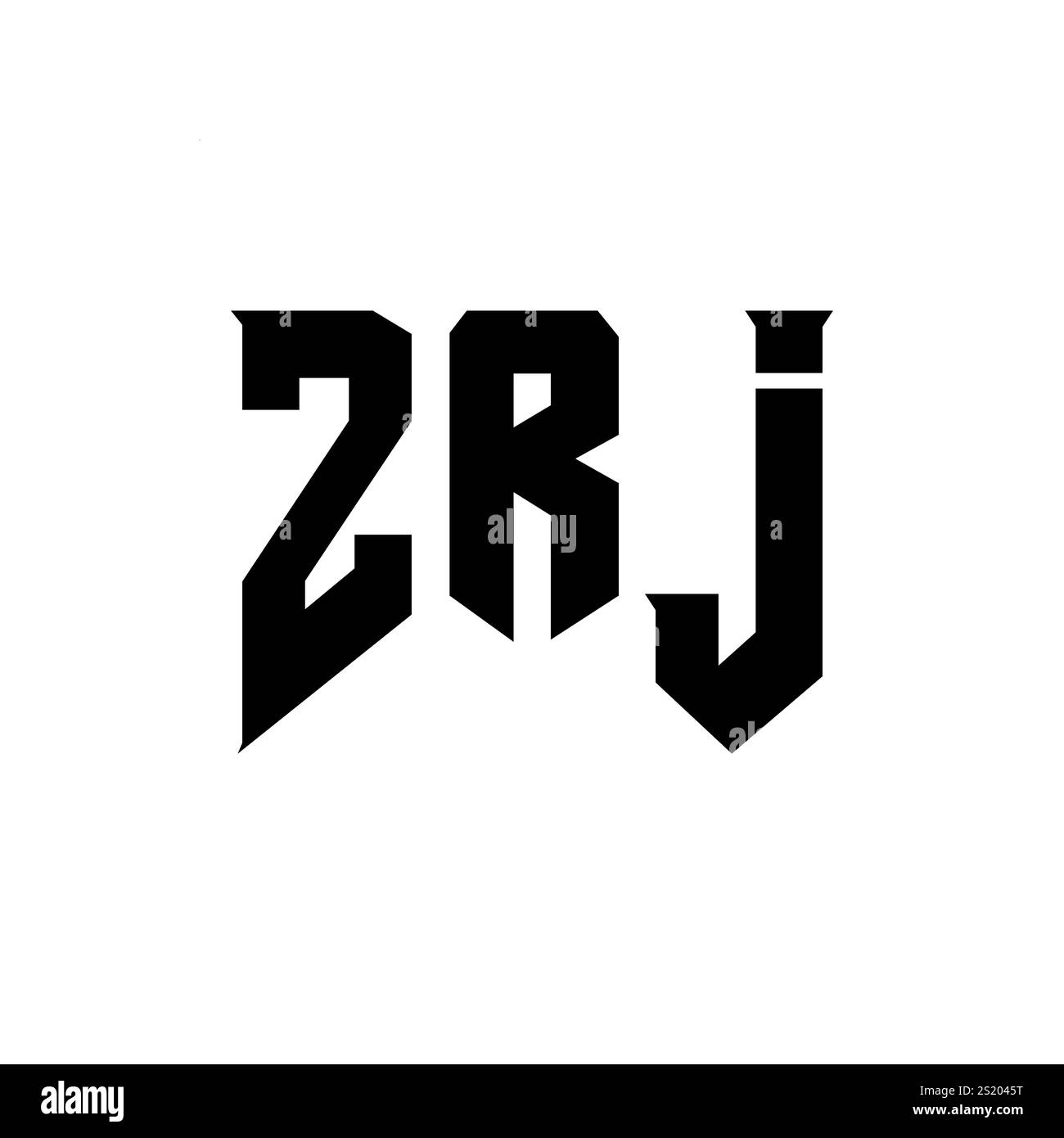 ZRJ letter logo design for technology company. ZRJ logo design black and white color combination ...