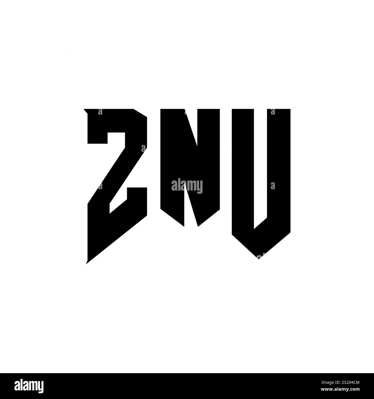 ZNU letter logo design for technology company. ZNU logo design black ...