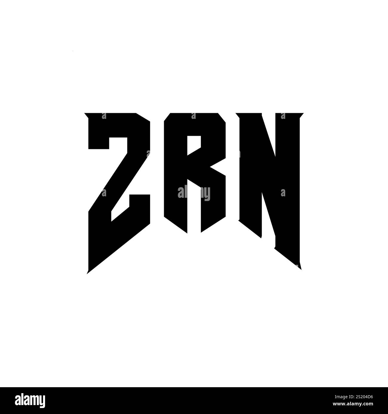 ZRN letter logo design for technology company. ZRN logo design black and white color combination ...
