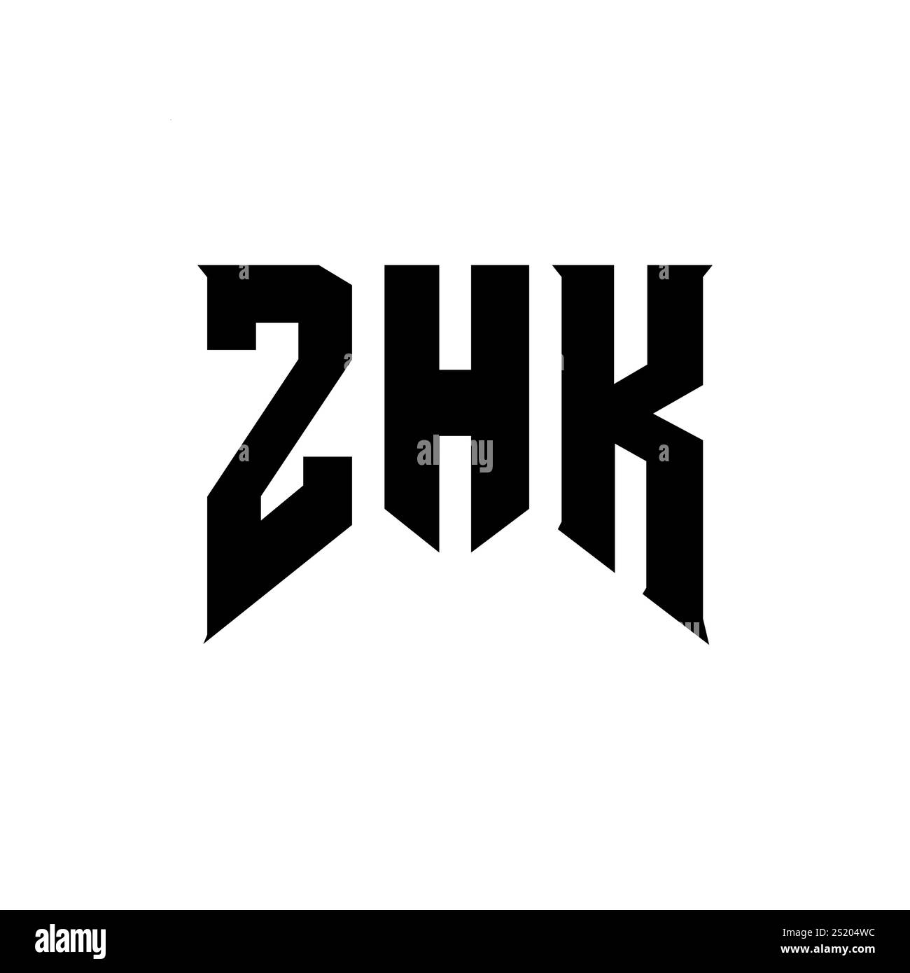 ZHK letter logo design for technology company. ZHK logo design black ...