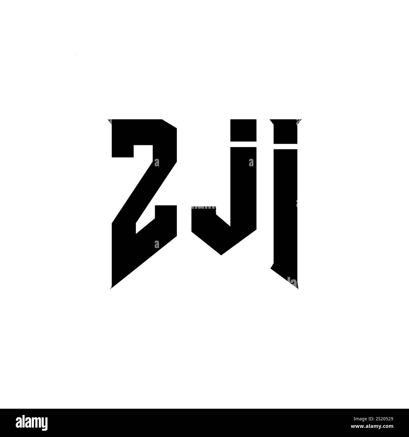 ZJI letter logo design for technology company. ZJI logo design black ...