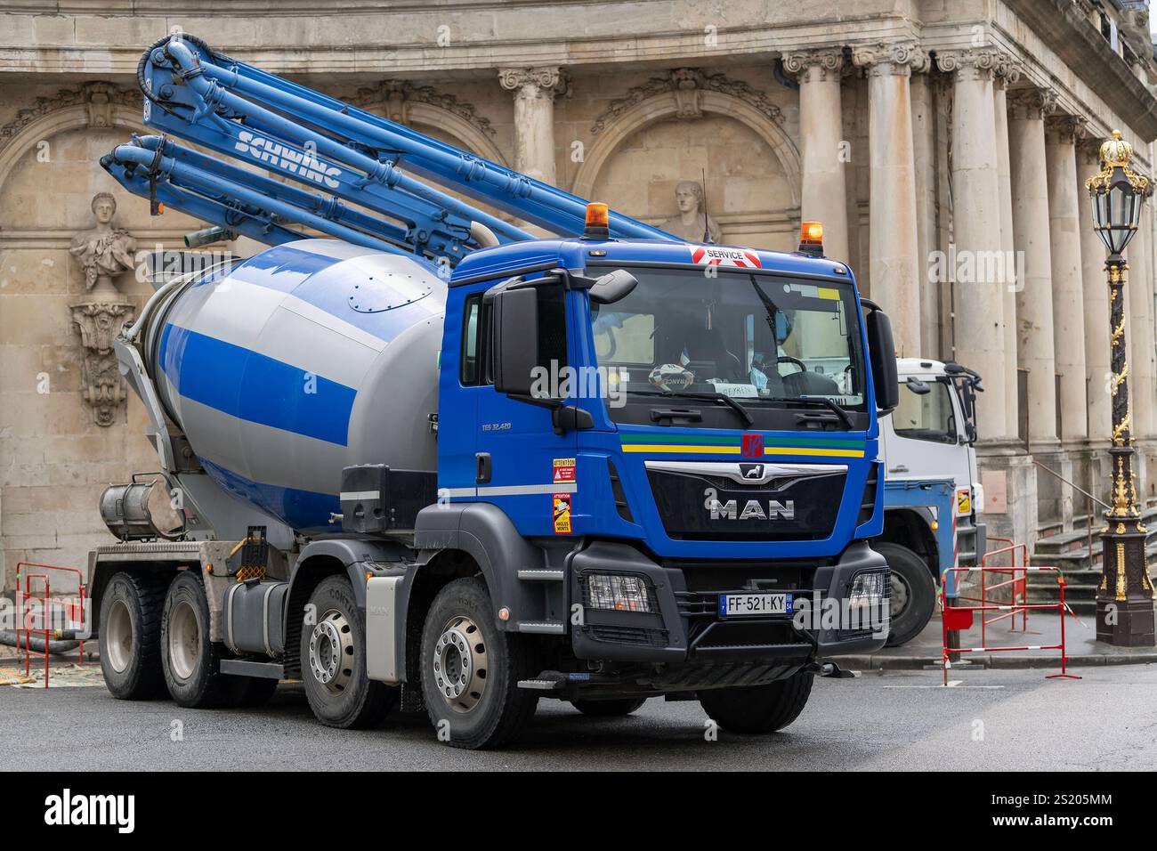 Nancy, France - View on a truck mixer MAN TGS 32.420 delivering ...
