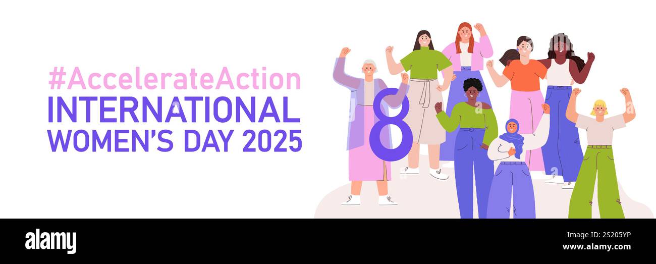 Accelerate action iwd 2025 banner template vector illustration Stock ...